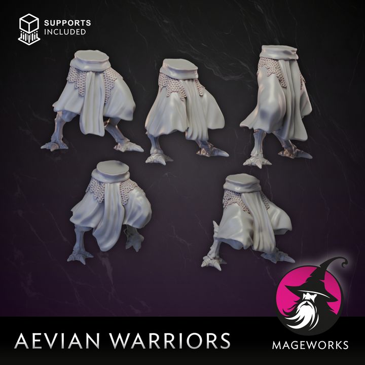 3D Printable Aevian Warriors - Multipart kit by Mageworks